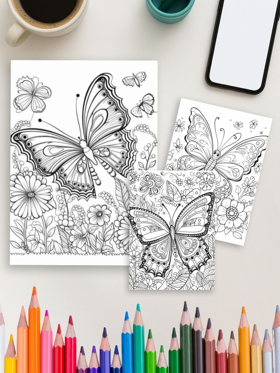 Wings of Grace – 50 Butterfly Coloring Pages | Coloring Page Store