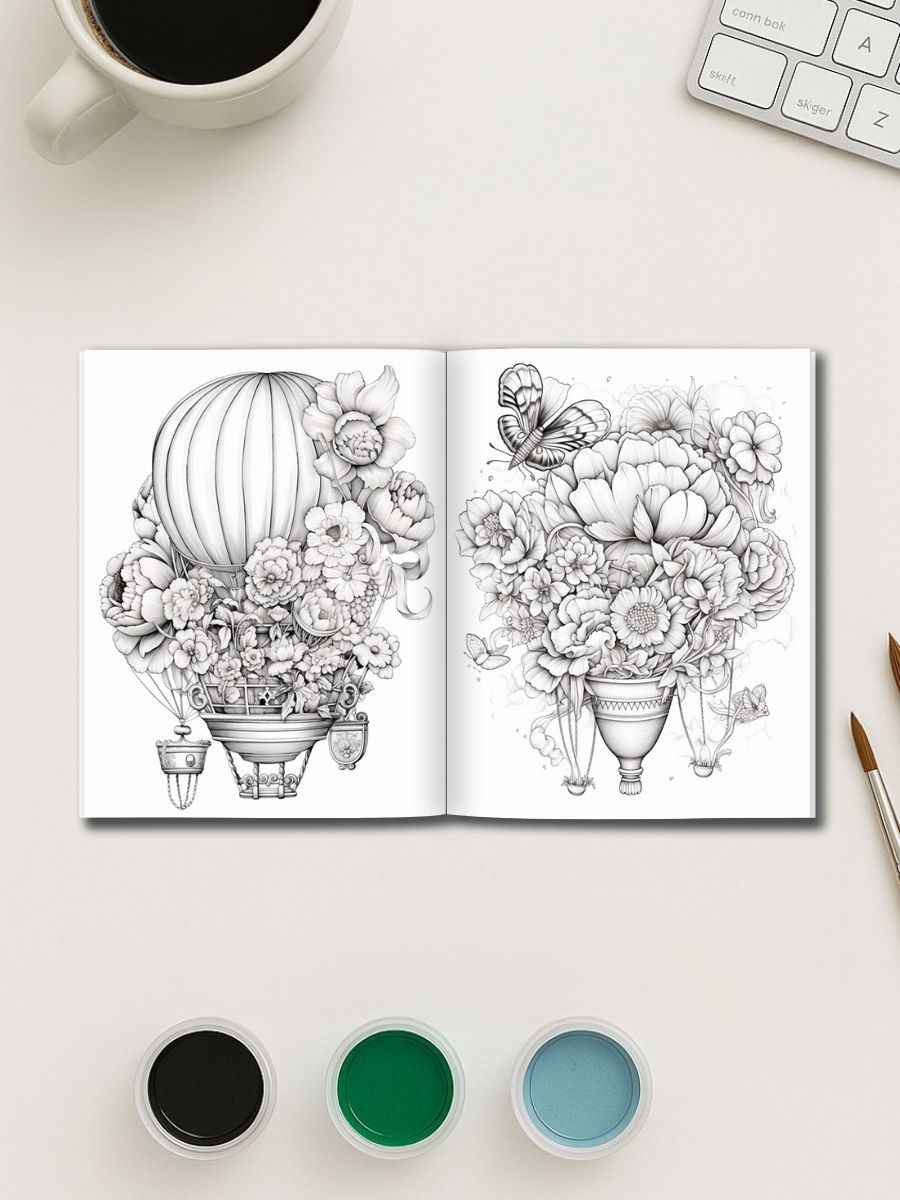 Vintage Charm – 200 Floral Object Coloring Pages | Coloring Page Store
