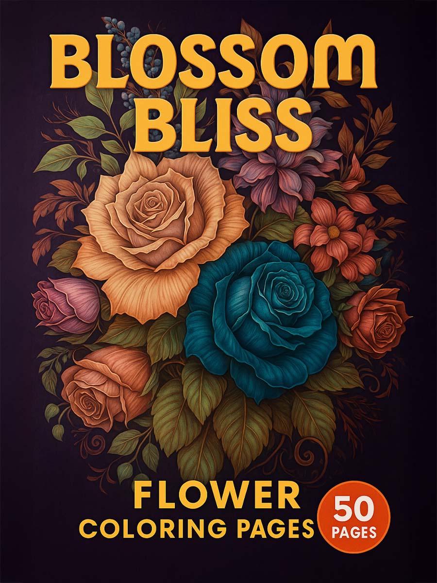 Blossom Bliss – 50 Flower Coloring Pages Vol. 2 | Coloring Page Store